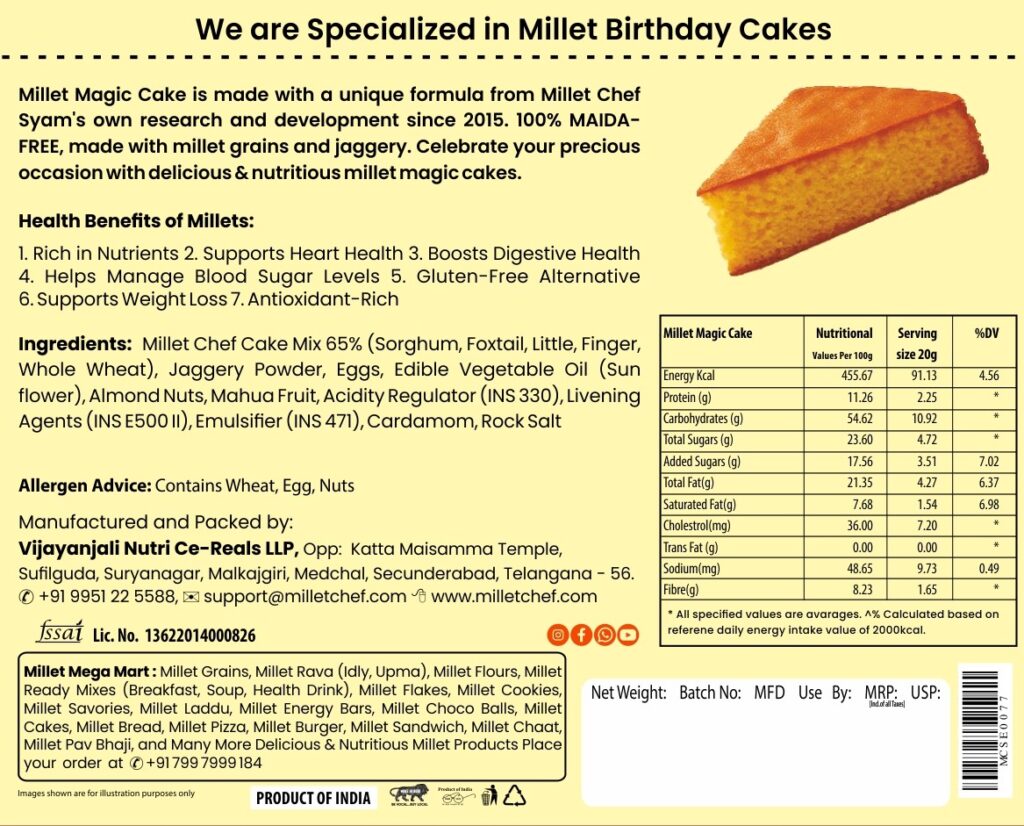 Millet Magic Cake - MilletChef
